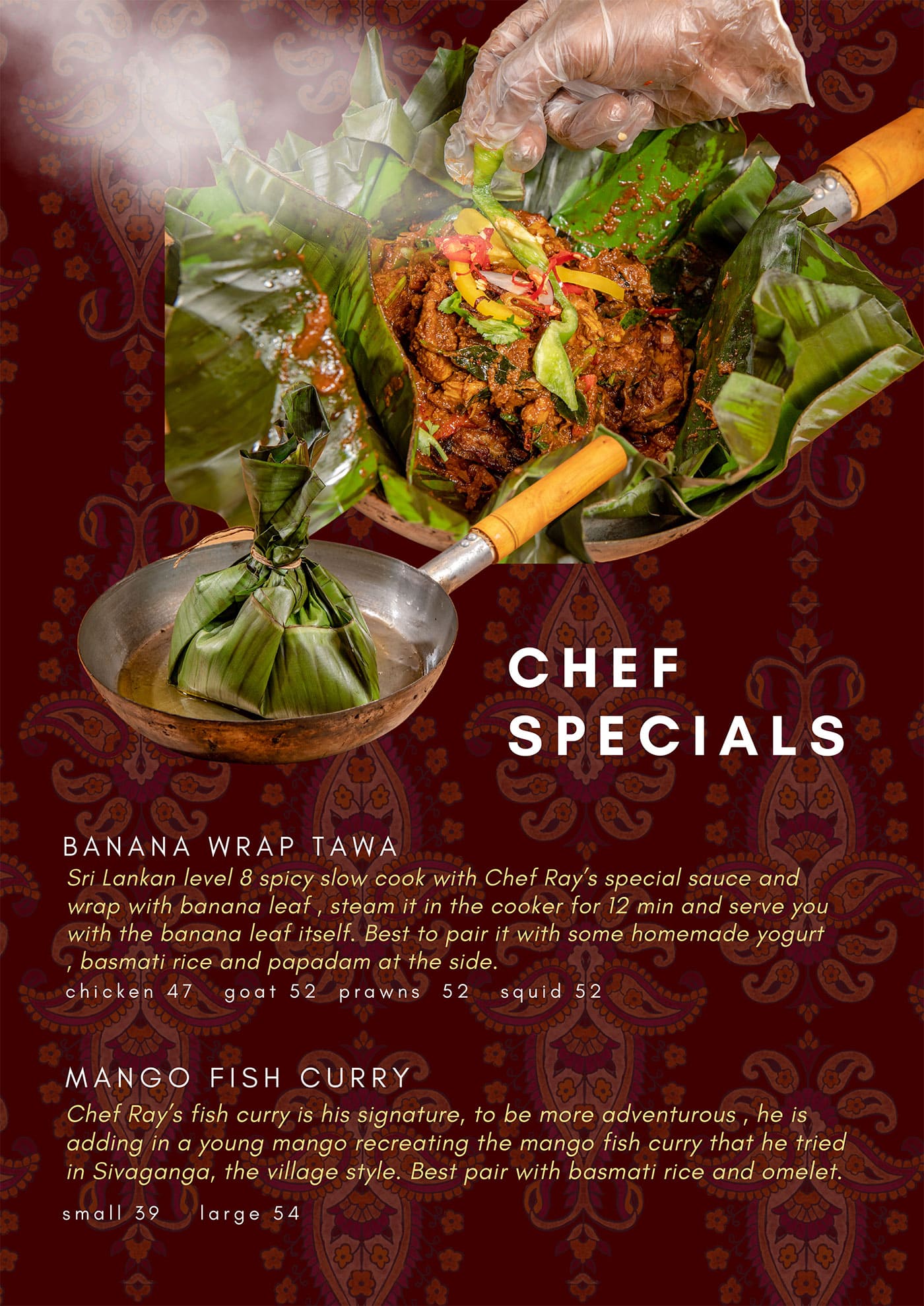 Our Menu - Villas Restaurant & Bar, Melbourne