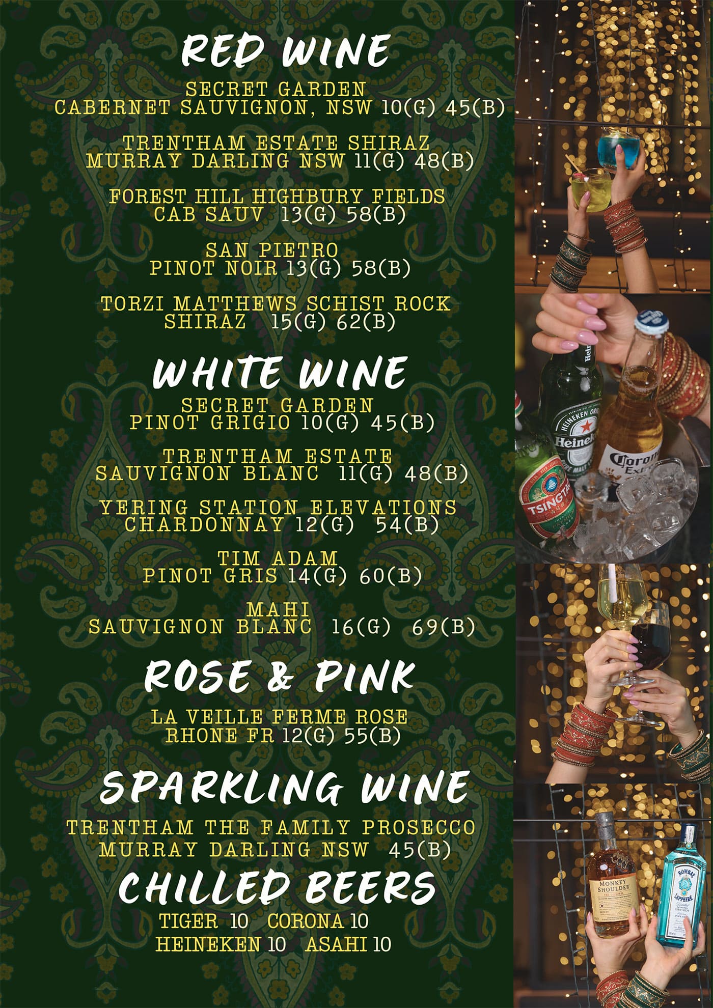 Our Menu - Villas Restaurant & Bar, Melbourne